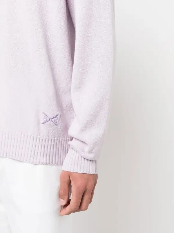 BARRIE B Label Cashmere Jumper By - Purple