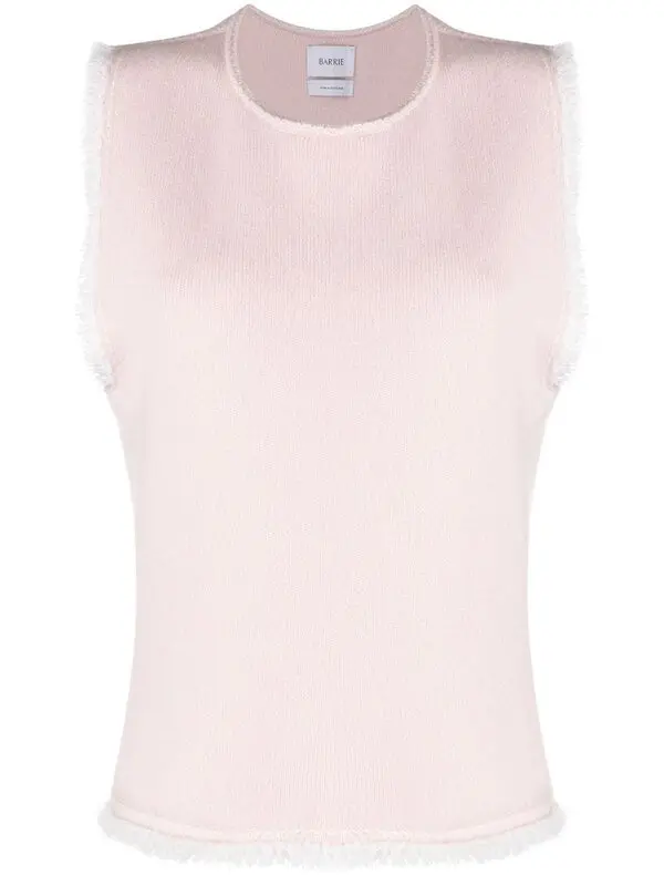 BARRIE Fringe-trim Top - Pink