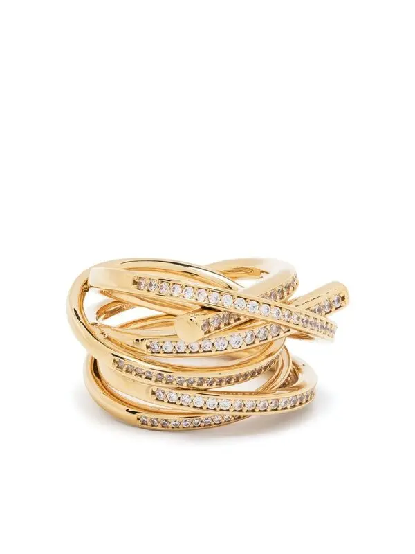 FERRAGAMO All-over Crystal-embellished Ring - Gold