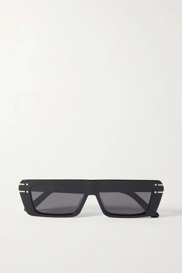 Dior Signature S2u Rectangular-Frame Acetate Sunglasses - Black
