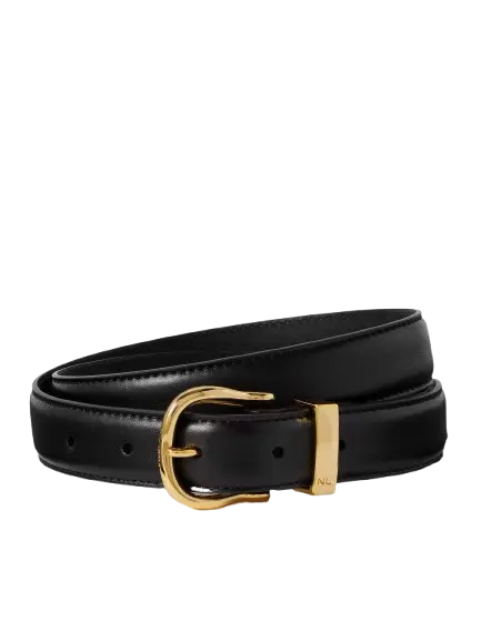 NILI LOTAN Louise Leather Belt - Black