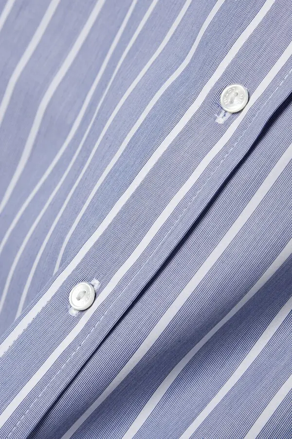 NILI LOTAN Telma Striped Cotton-poplin Shirt