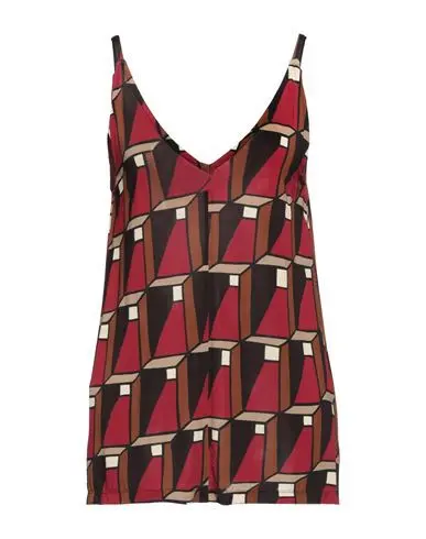 SIYU Geometric-print Sleeveless Top - Red