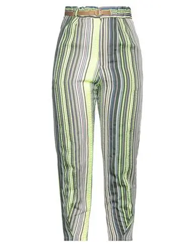 WHITE SAND Striped Tapered Trousers - Green
