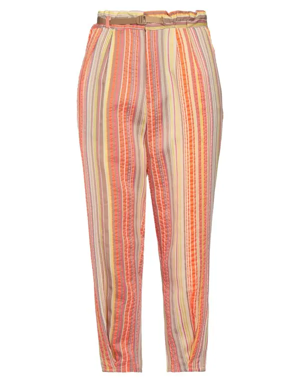 WHITE SAND Striped Tapered Trousers