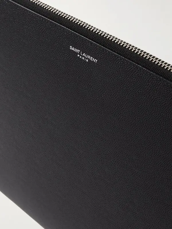 Saint Laurent Pebble-grain Leather Pouch