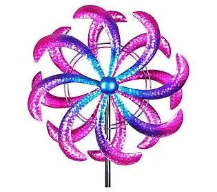 EXHART Metallic Metal Double Spinner Pinwheel Stake