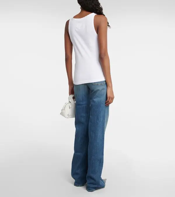 NILI LOTAN Jennifer Rib-knit Tank Top - White