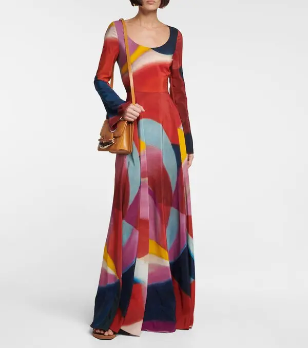 Chloé Printed Silk Maxi Dress