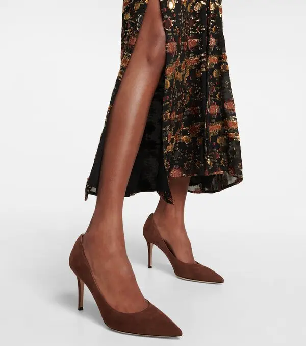 GIANVITO ROSSI 85 Suede Pumps