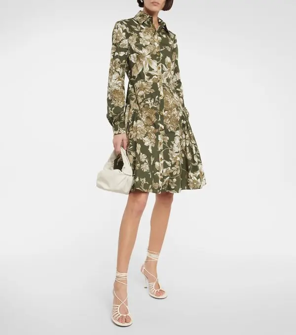 Erdem Apolonia Floral Cotton Shirt Dress