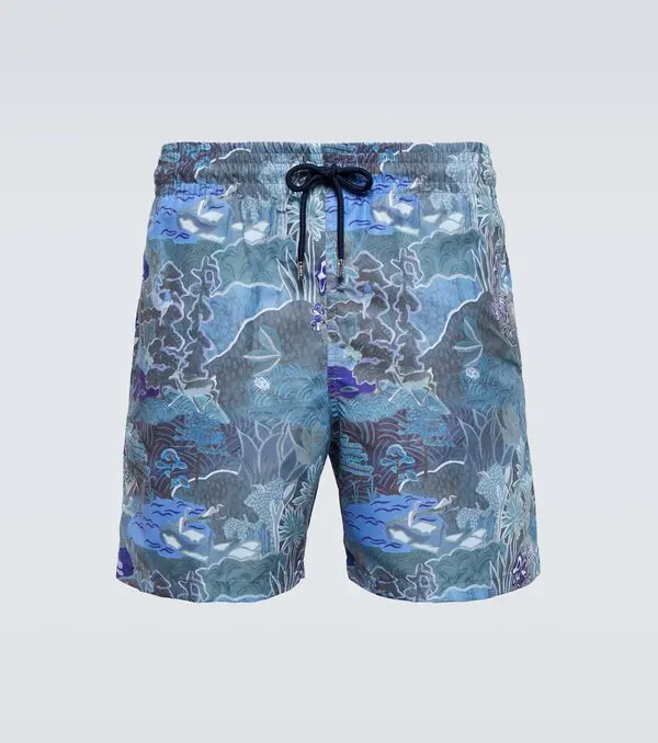 Derek Rose Maui 51 Printed Swim Shorts - Blue