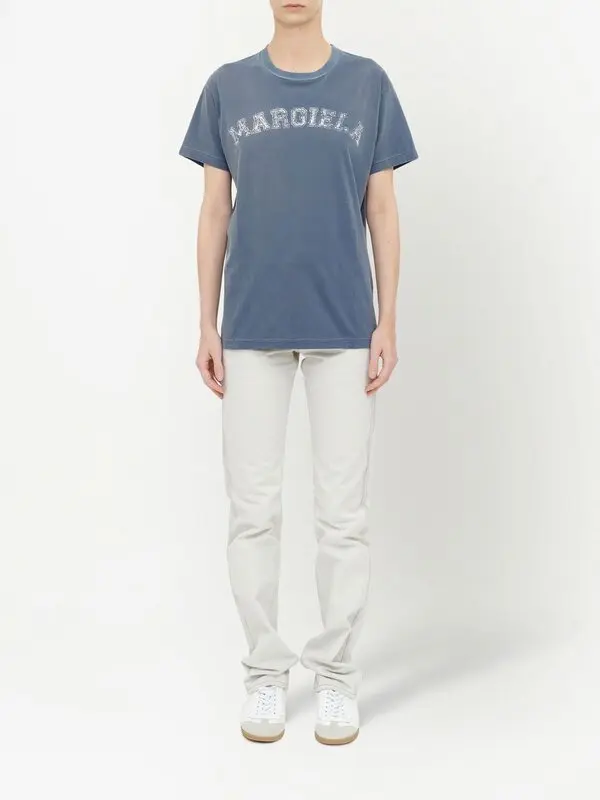 MAISON MARGIELA Logo-print Jersey T-shirt - Blue