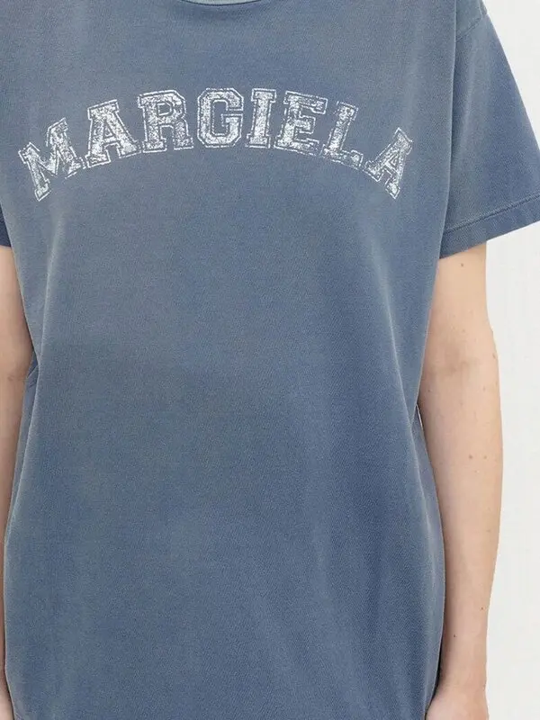 MAISON MARGIELA Logo-print Jersey T-shirt - Blue
