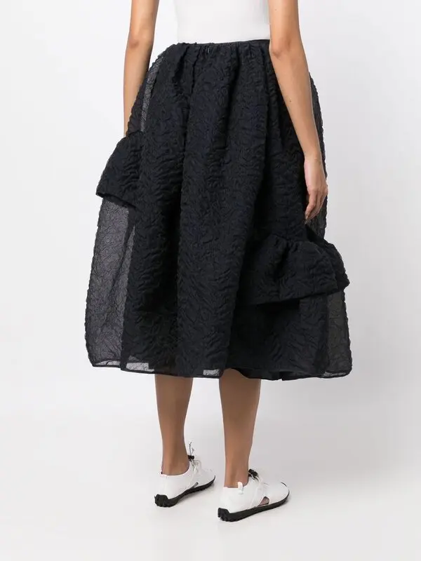Cecilie Bahnsen Textured Tiered Midi Skirt