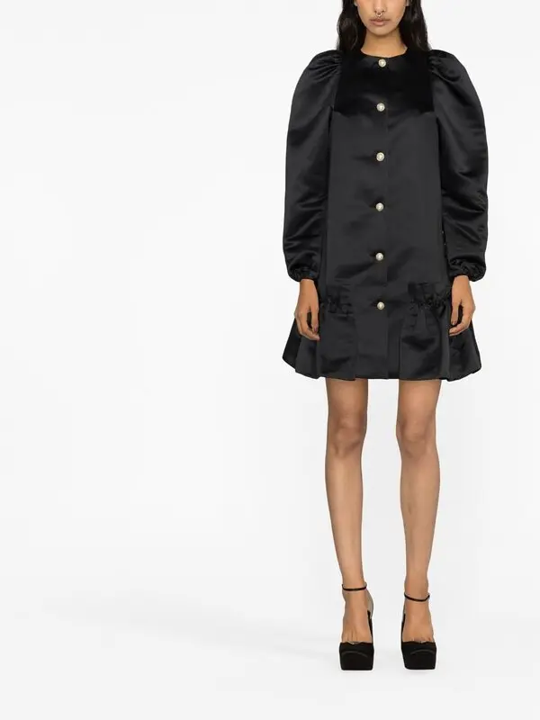 Sleeper Mystery Puff Button-up Mini Dress