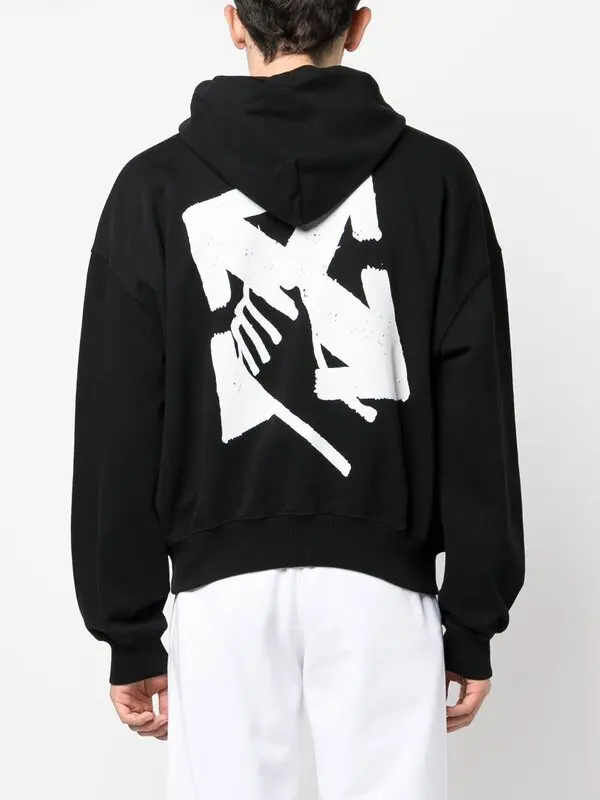 Off-White Arrows Long-sleeve Hoodie - Black White