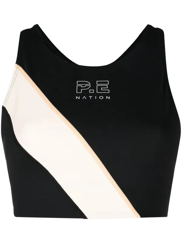 P.E Nation Panelled Logo-print Sports Bra