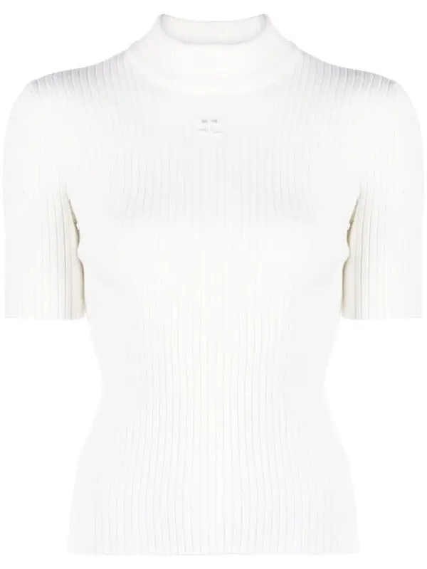 COURREGES Reedition Rib-knit Sweater - White