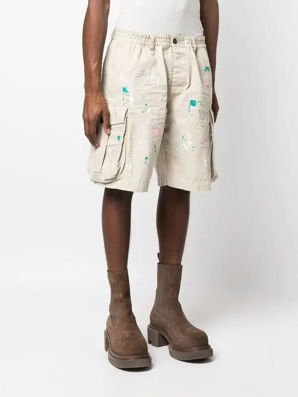 Dsquared2 Paint Splatter Cargo Shorts