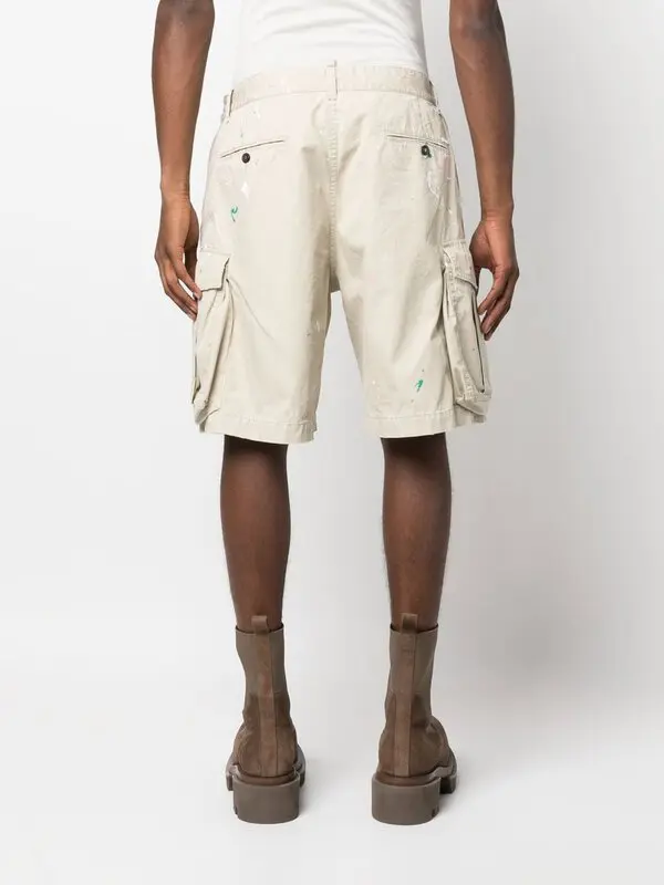 Dsquared2 Paint Splatter Cargo Shorts