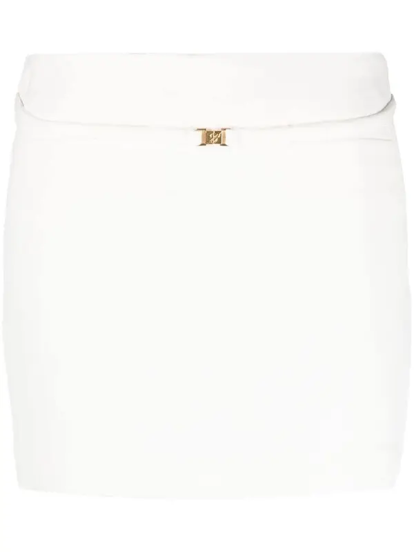 Blumarine Belted Mini Skirt - White