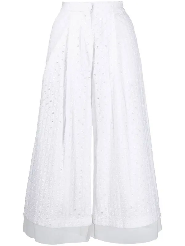 Viktor & Rolf Embroidered Cotton Broderie Anglaise A-line Skirt
