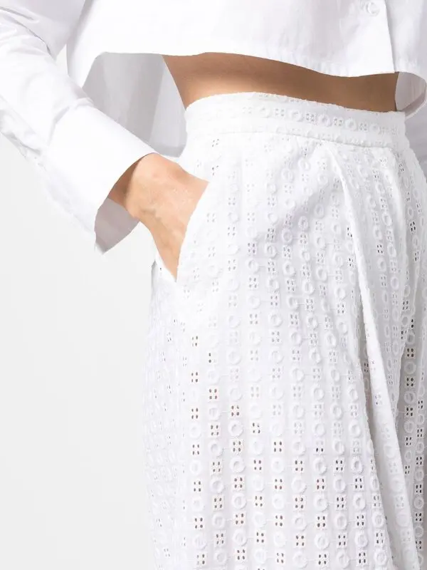 Viktor & Rolf Embroidered Cotton Broderie Anglaise A-line Skirt