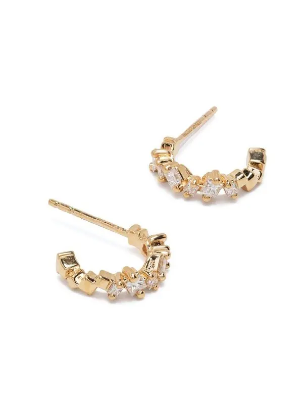 SUZANNE KALAN 18kt Yellow Diamond Hoop Earrings