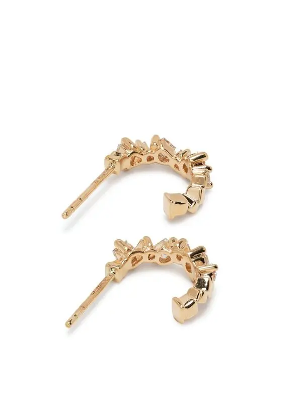 SUZANNE KALAN 18kt Yellow Diamond Hoop Earrings