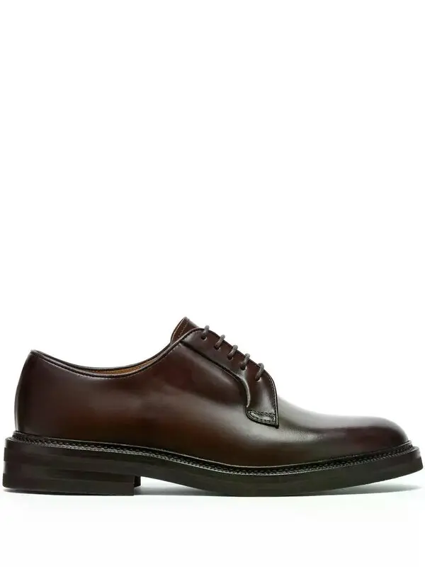 Brunello Cucinelli Almond-toe Leather Oxford Shoes