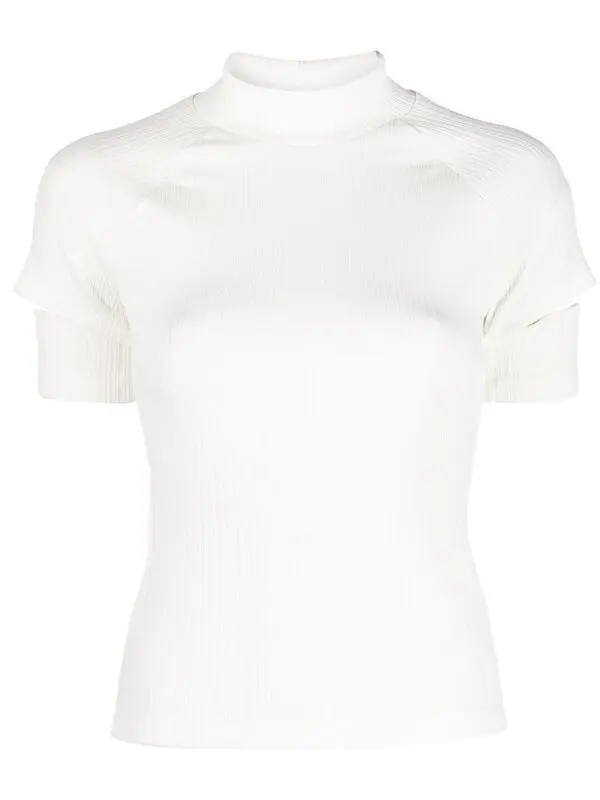 Helmut Lang Ribbed Cut-out Top - White