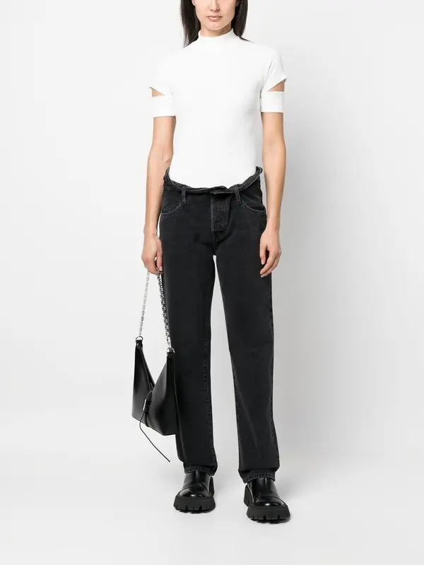 Helmut Lang Ribbed Cut-out Top