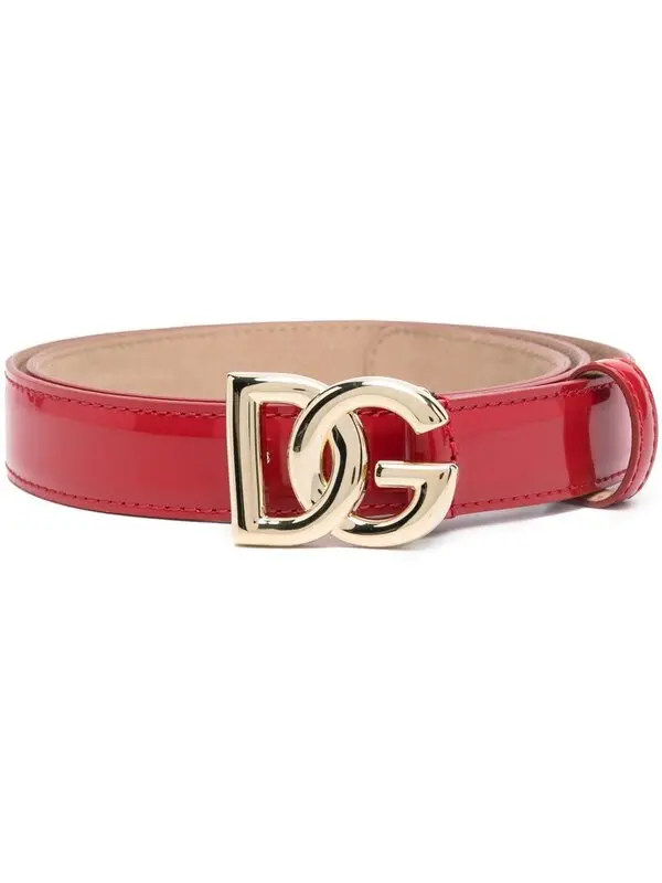 Dolce & Gabbana Logo-plaque Patent Belt