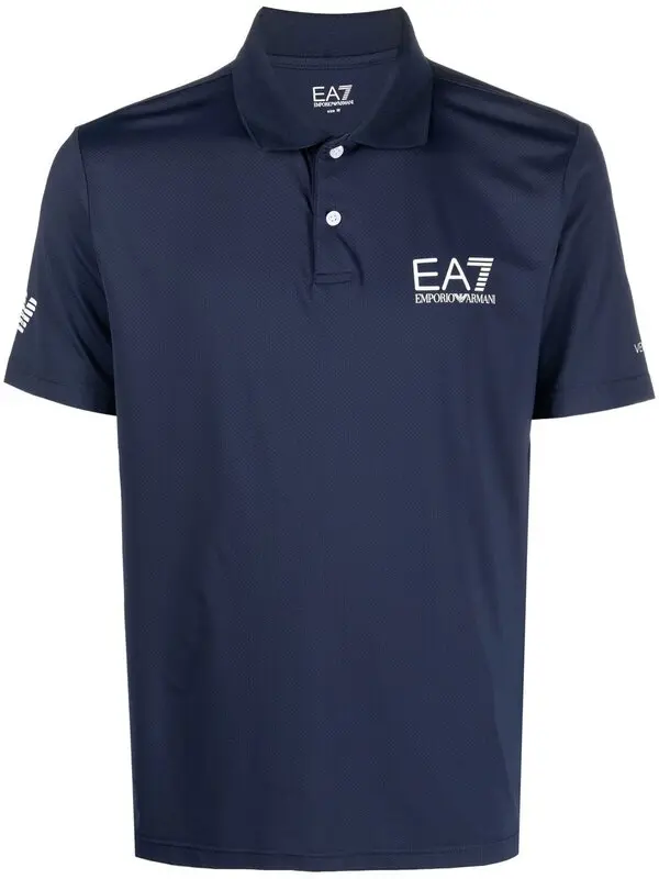 Emporio Armani Logo-print Polo Shirt - Blue
