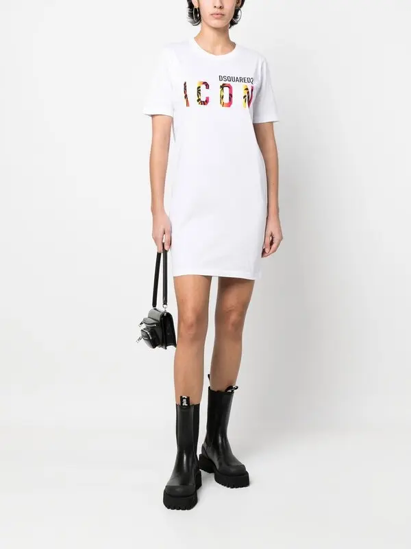 Dsquared2 Icon Sunset Palm T-shirt Dress
