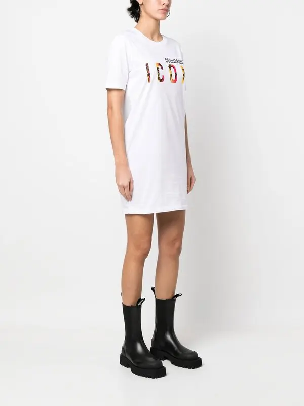 Dsquared2 Icon Sunset Palm T-shirt Dress