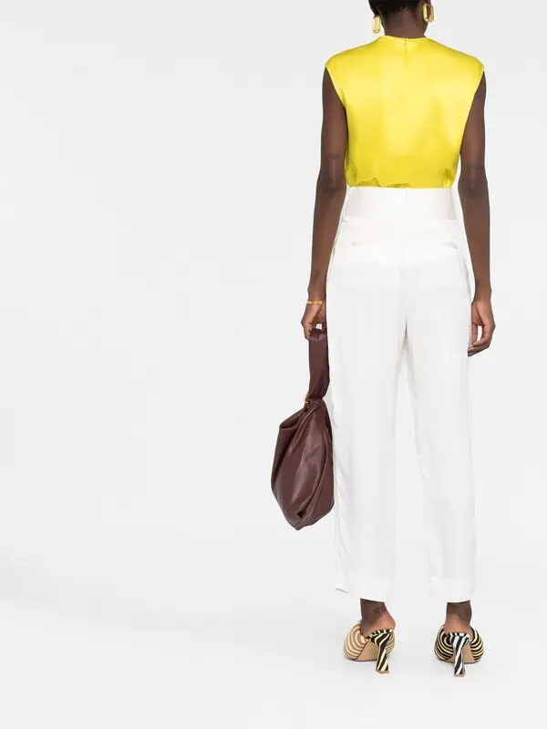 Stella McCartney Satin-finish Sleeveless Blouse - Yellow
