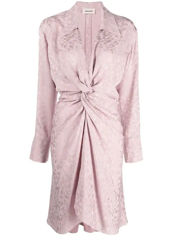 Zadig&Voltaire Rozo Silk Leopard Print Dress - Pink