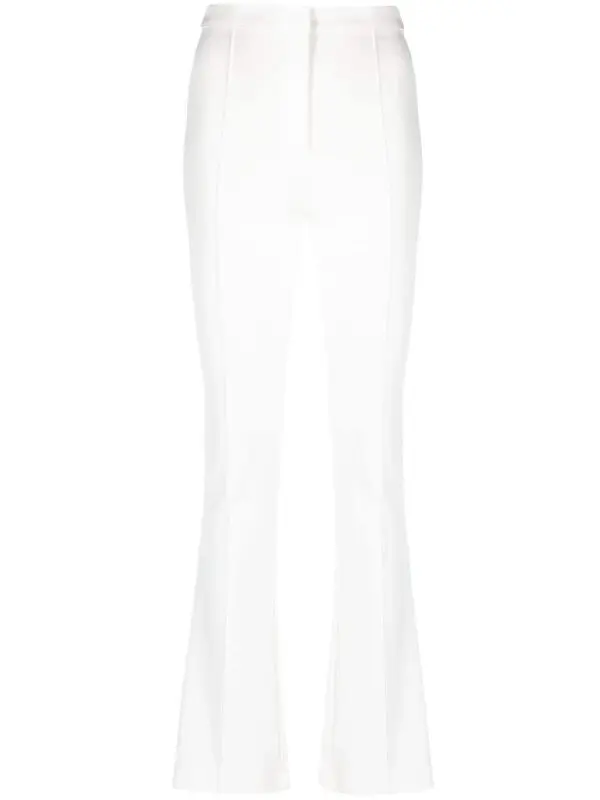 Patrizia Pepe Cotton-blend Mid-rise Skinny Cut Bootleg Trousers - White