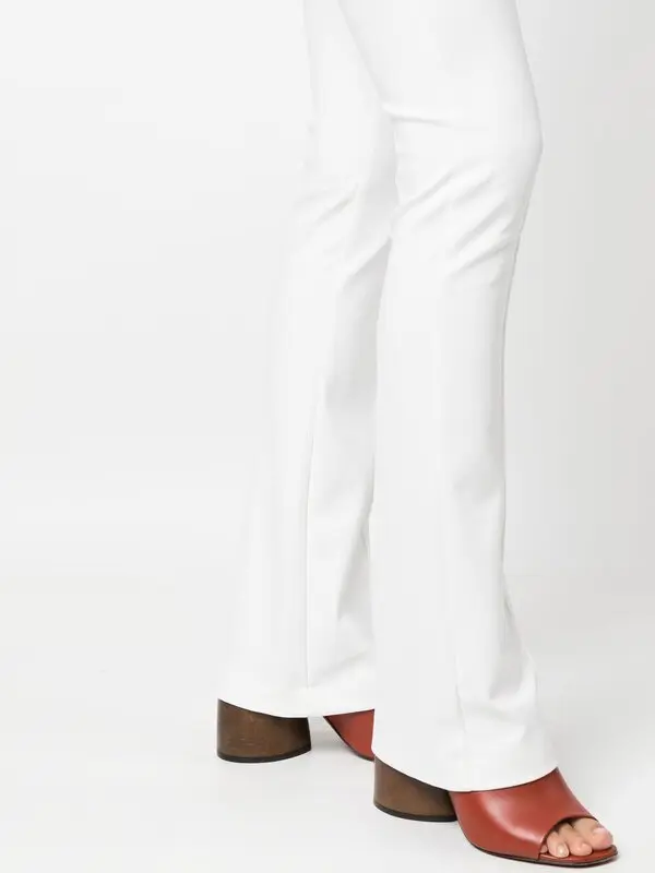 Patrizia Pepe Cotton-blend Mid-rise Skinny Cut Bootleg Trousers - White