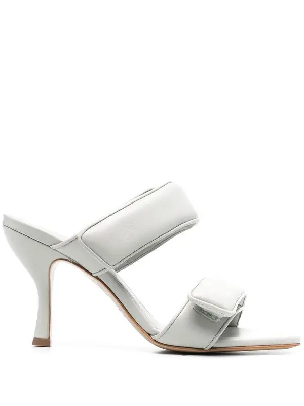 GIABORGHINI X Pernille Perni 90mm Leather Mules - Grey