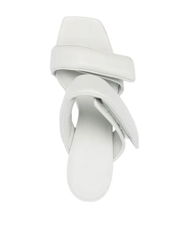 GIABORGHINI X Pernille Perni 90mm Leather Mules - Grey