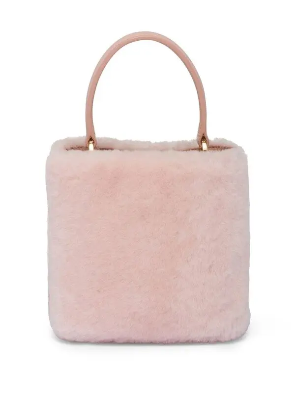 Prada Mini Shearling Panier Tote