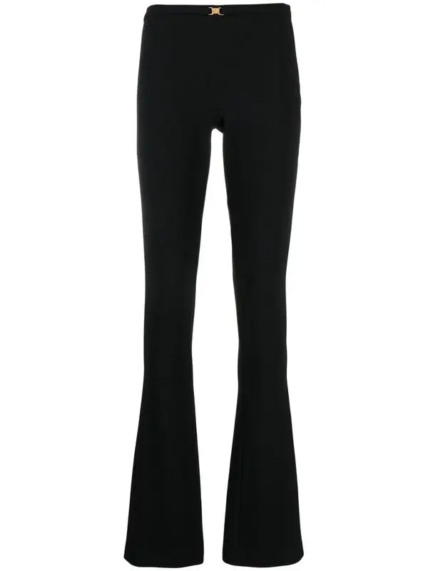 Blumarine Logo-buckle Flared Trousers