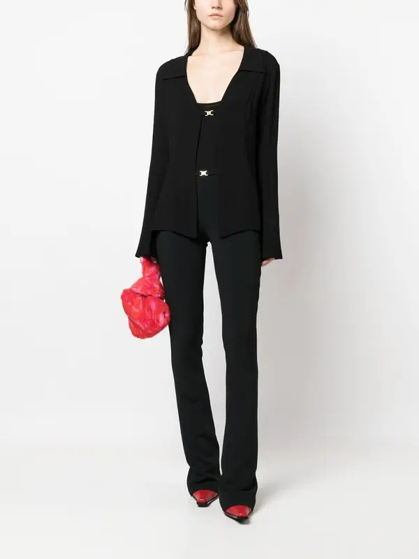 Blumarine Logo-buckle Flared Trousers