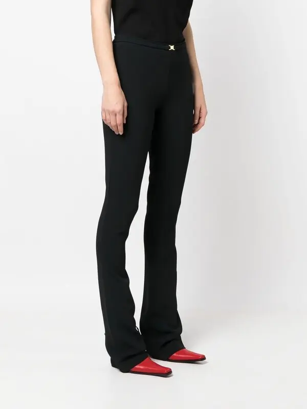 Blumarine Logo-buckle Flared Trousers