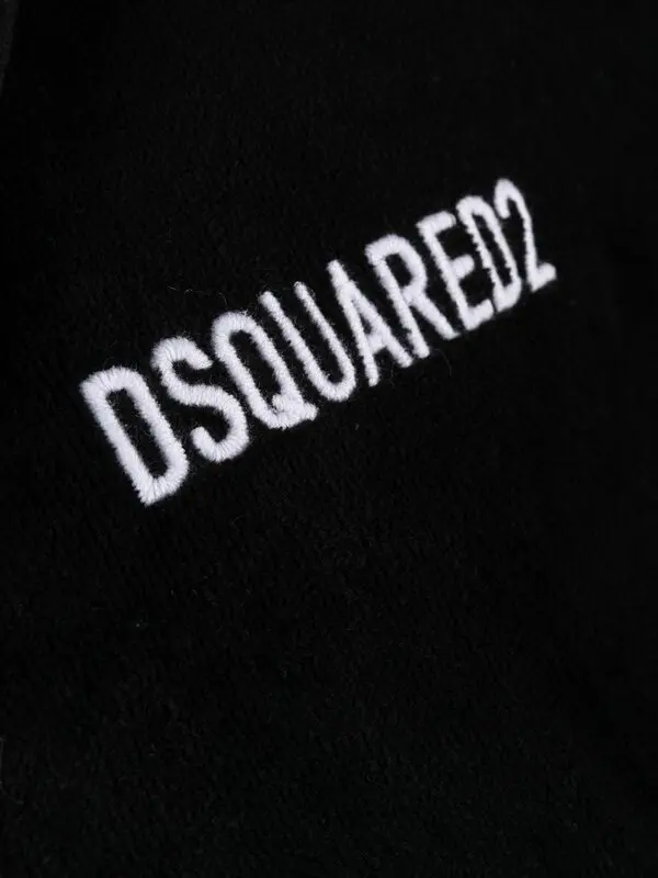 Dsquared2 Logo-detail Hooded Bathrobe - Black