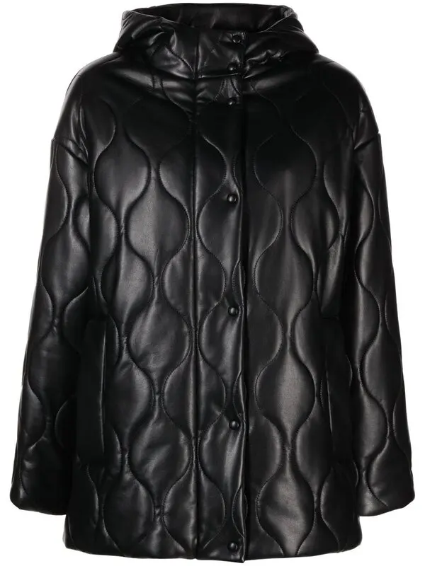 STAND STUDIO Everlee Quilted Faux-leather Jacket