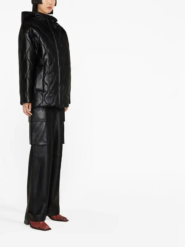 STAND STUDIO Everlee Quilted Faux-leather Jacket